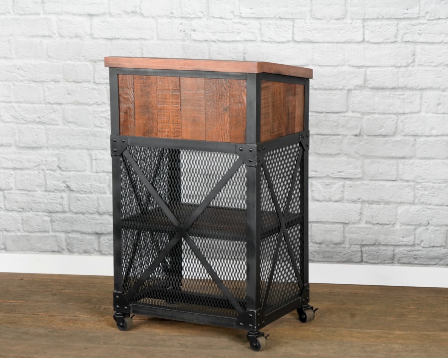 reclaimed wood and steel host stand 3 – Combine 9 | Industrial Furniture